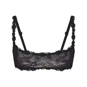 SKIMS Stretch Lace Skimpy Scoop Bralette - Onyx