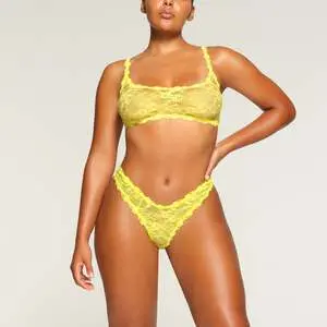 SKIMS Stretch Lace Skimpy Scoop Bralette Yellow Highlighter