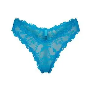 SKIMS Stretch Lace Dipped Thong Mykonos