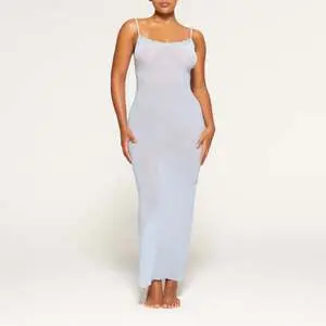 SKIMS Bridal Mesh Long Dress Glacier