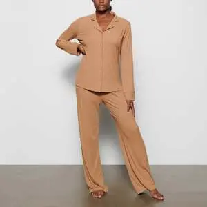SKIMS Pajama Set | Grey | 2xs | Soft Lounge Camel