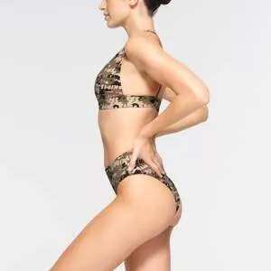 SKIMS Swim Plunge Bikini Top Camo