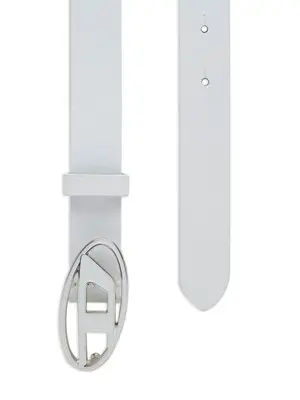 DIESEL® B-1dr Logo-buckle Leather Belt - White