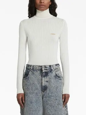 Marni Logo-embroidered Ribbed Jumper