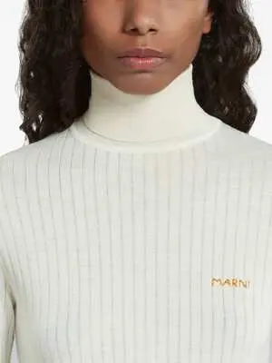 Marni Logo-embroidered Ribbed Jumper