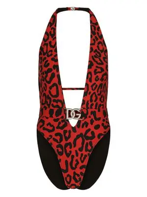Dolce & Gabbana Leopard-print One-piece - Red