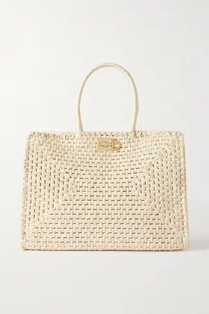 FERRAGAMO The Studio Box Large Raffia Tote - Neutrals