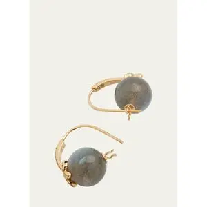 SYDNEY EVAN 18k Labradorite Bead And Diamond Butterfly Earrings