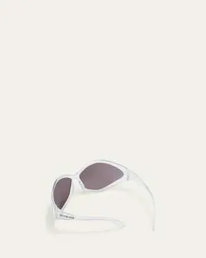 Balenciaga 90s Oval Iridescent Sunglasses - Crystal