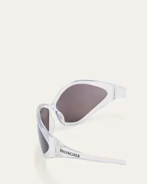 Balenciaga 90s Oval Iridescent Sunglasses - Crystal