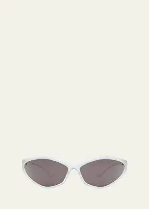 Balenciaga 90s Oval Iridescent Sunglasses - Crystal