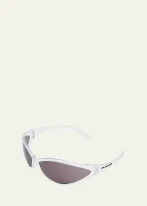 Balenciaga 90s Oval Iridescent Sunglasses - Crystal