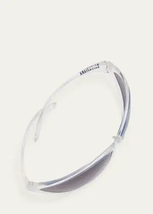 Balenciaga 90s Oval Iridescent Sunglasses - Crystal