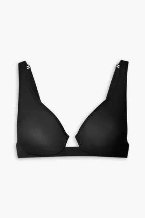 SKIMS Naked Stretchmesh Underwired Plunge Bra - Black