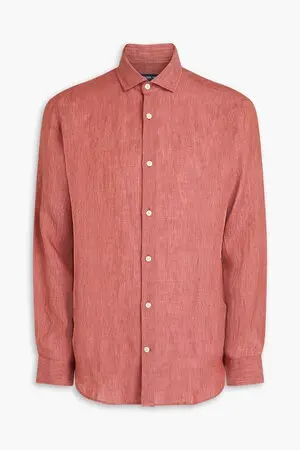 Frescobol Carioca Antonio Linen Shirt Antique Rose