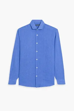 Frescobol Carioca Antonio Linen Shirt Azure