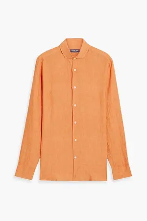 Frescobol Carioca Antonio Linen Shirt Orange