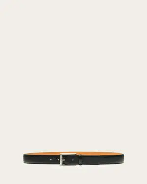 Bergdorf Goodman Pebbled Leather Belt - Black