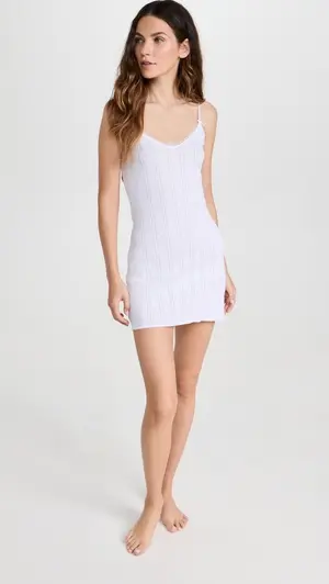 COUCOU Cami Slip Dress: Pointelle