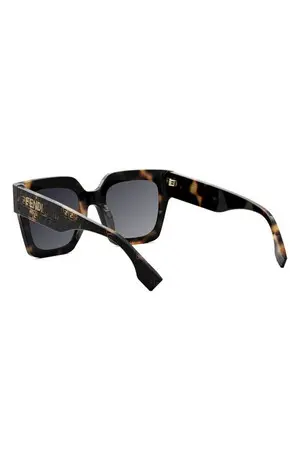 Fendi Roma Square Sunglasses - Havana / Gradient Smoke