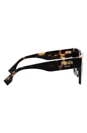 Fendi Roma Square Sunglasses - Havana / Gradient Smoke