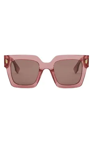Fendi Fendi Roma Square Sunglasses Shiny Pink/bordeaux