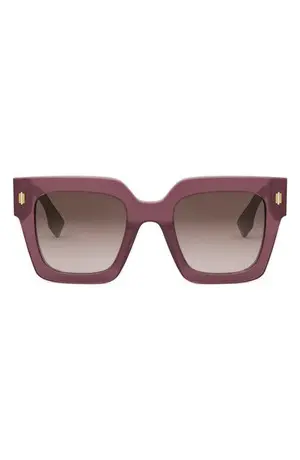 Fendi Fendi Roma Square Sunglasses Shiny Violet / Gradient Brown