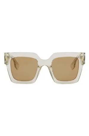 Fendi Fendi Roma Square Sunglasses Shiny Yellow / Roviex