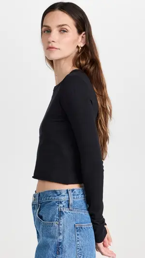 SLVRLAKE Long Sleeve Baby Tee - Raven