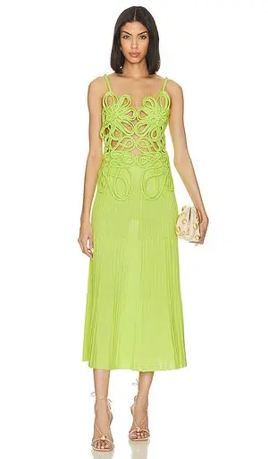 Cult Gaia Nalda Knit Midi Dress In Green