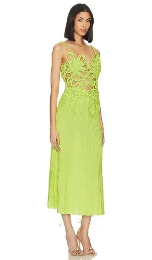 Cult Gaia Nalda Knit Midi Dress In Green