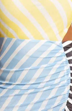 BUXOM COUTURE Stripe One-shoulder Dress