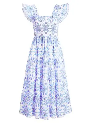 Hill House Home Women's The Ellie Nap Dress - Blue Shell Mosaic  - Blue Shell Mosaic