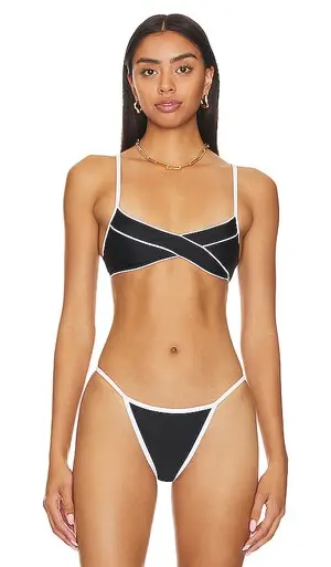 Superdown Gianna Bikini Top - Black & White
