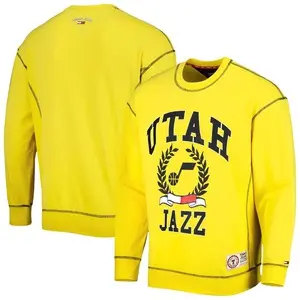 Tommy Hilfiger Gold Utah Jazz Peter French Terry Pullover Sweatshirt - Yellow
