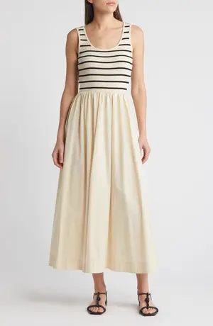 Moon River Ribbed Bodice Maxi Sundress
