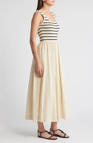 Moon River Ribbed Bodice Maxi Sundress