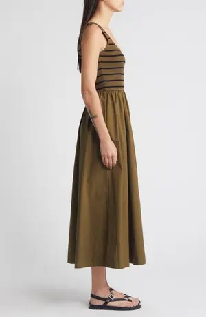 Moon River Ribbed Bodice Maxi Sundress