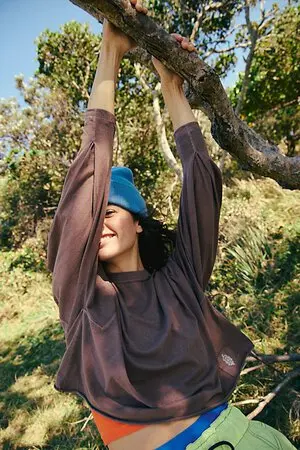 Free People FP Movement Inspire Layer Top Cocoa