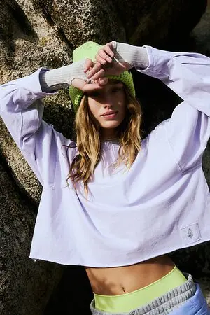 Free People FP Movement Inspire Layer Top Violet Frost