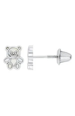 MIGNONETTE Sterling Teddy Bear Stud Earrings