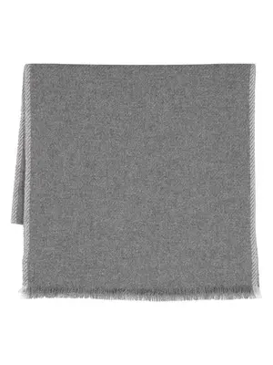 Brunello Cucinelli Fringed-edge Cashmere Scarf - Grey