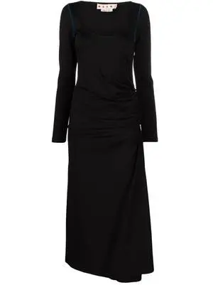 Marni Long-sleeved Midi Dress - Black