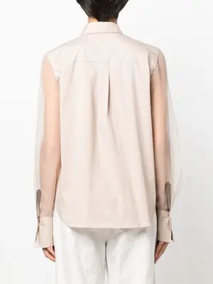 Brunello Cucinelli Long-sleeve Silk Blouse