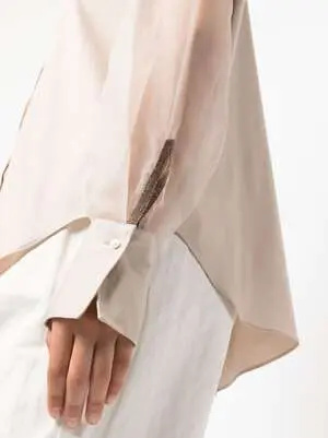 Brunello Cucinelli Long-sleeve Silk Blouse
