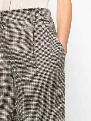 Brunello Cucinelli Herringbone-pattern Tailored Cropped Trousers