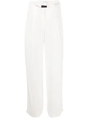 EUDON CHOI Loches Belted Trousers - White