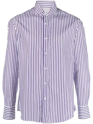 BRUNELLO CUCINELLI Striped Long-sleeve Cotton Shirt