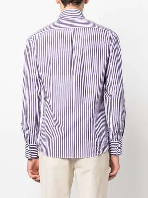 Brunello Cucinelli Striped Long-sleeve Cotton Shirt