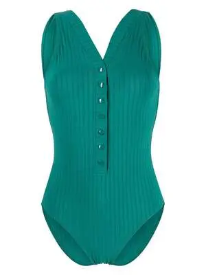 ERES Ribbed Scoop-back Swimsuit - Green